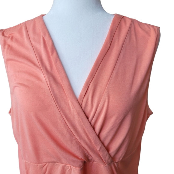 Vintage | Tops | 23 Vintage Peach Lace Trimmed Tank Top Draped Overlap ...